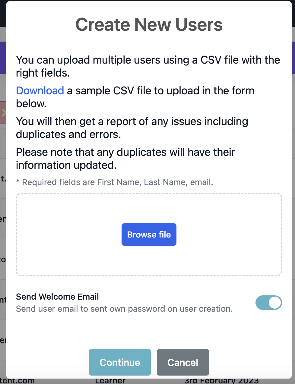 How can I bulk upload users?